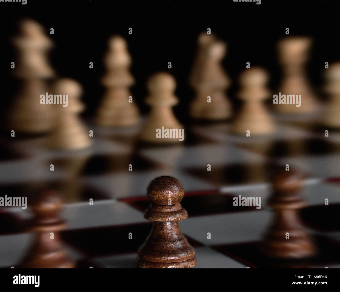 CHESS BOARD AT LOW ANGLE AT PLAYERS PERSPECTIVE Stock Photo - Alamy