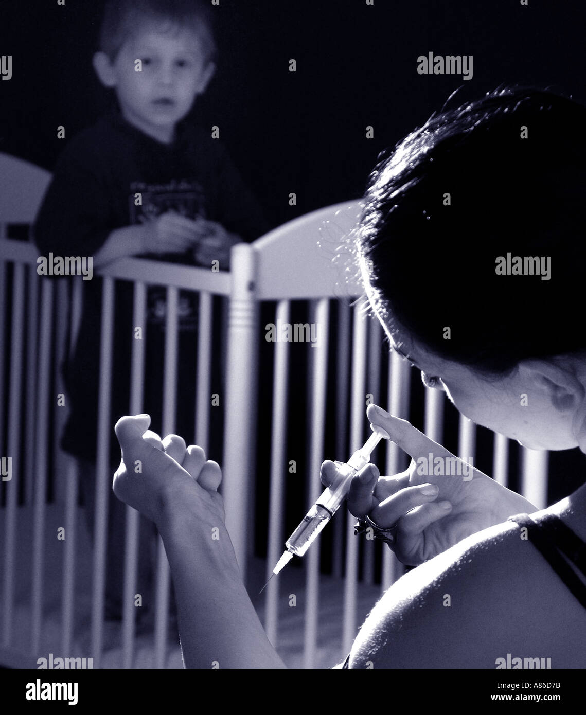 drug addicted mother with child Stock Photo - Alamy