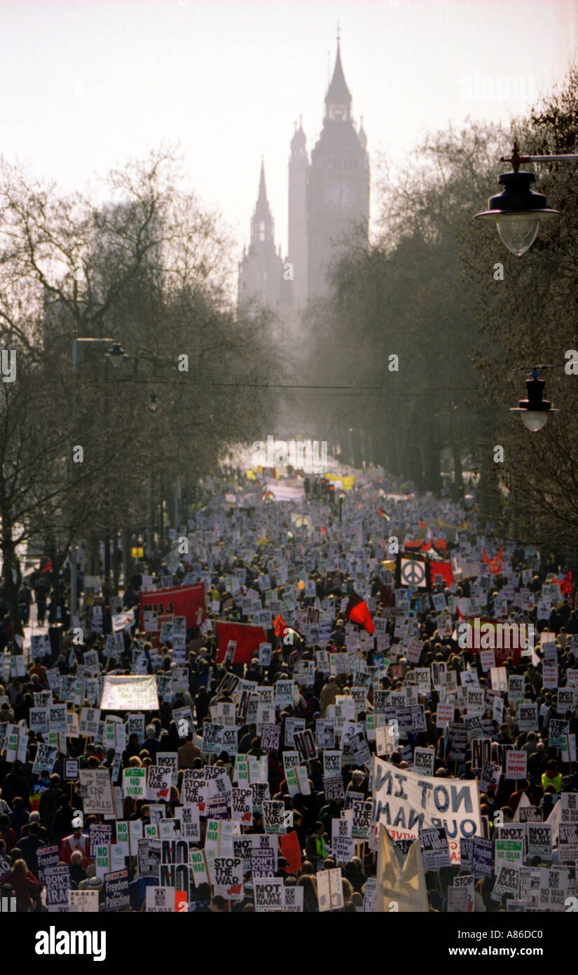 Protest March London England UK westminster big ben Stock Photo - Alamy