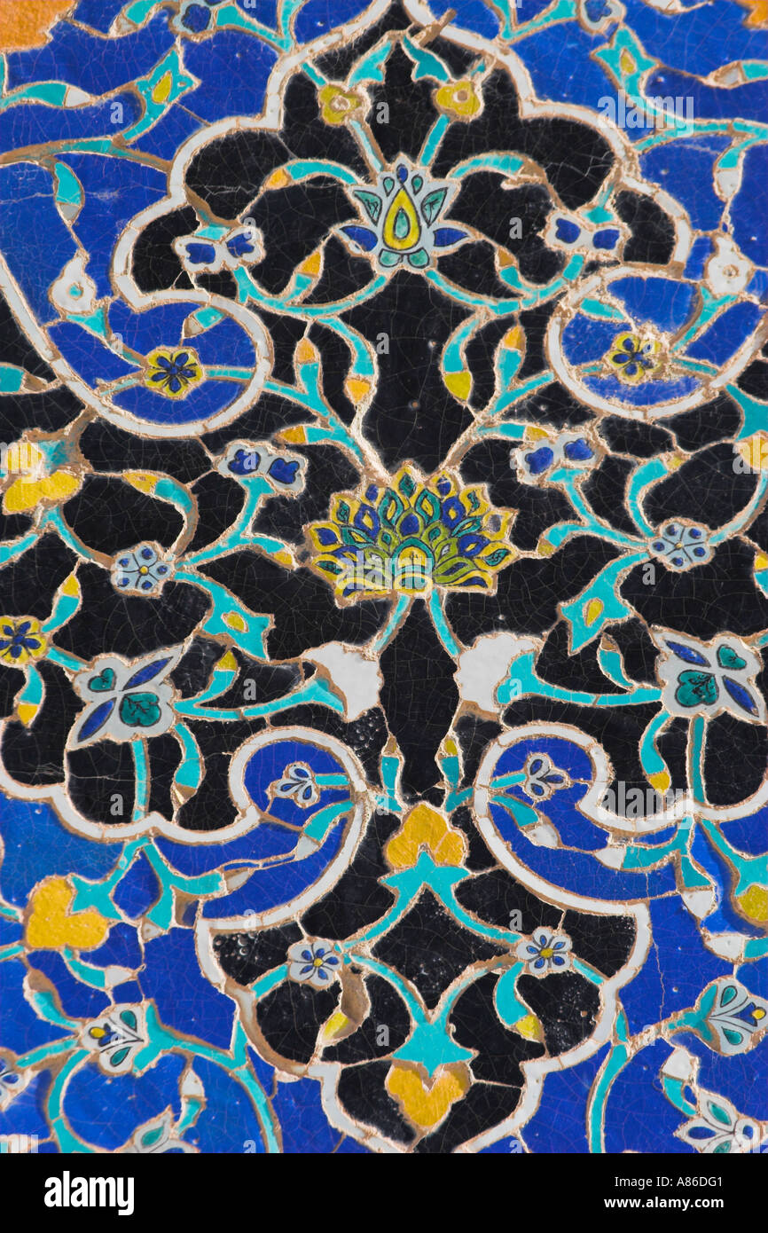 AFGHANISTAN Herat Detail of tile work in courtyard of Friday Mosque or ...