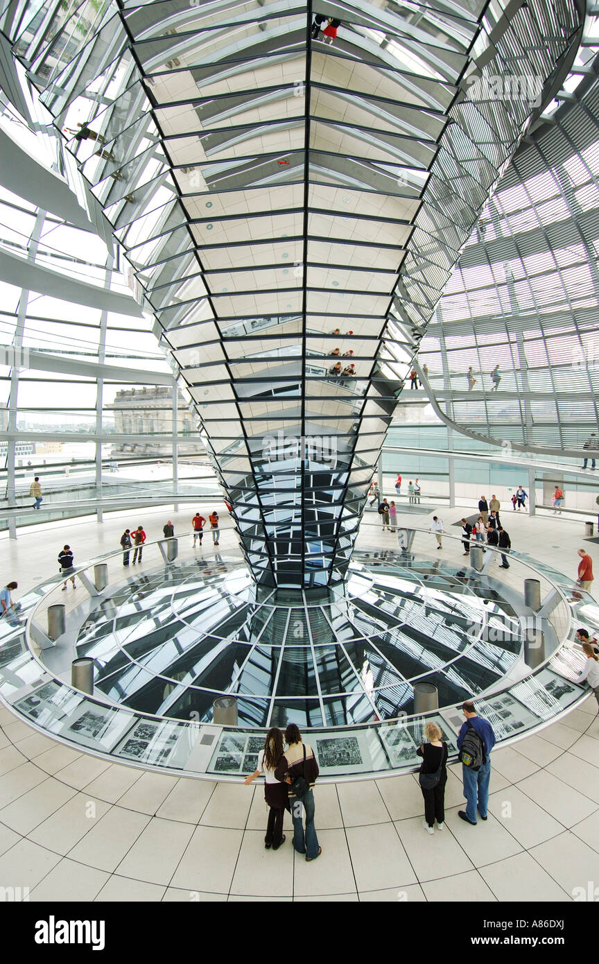 Glass dome by architect Norman Foster over Reichstag Berlin Germany ...
