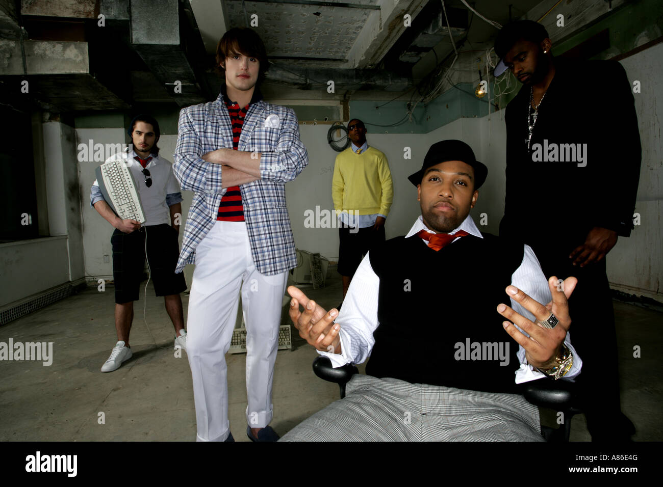 Five men in an open space Stock Photo - Alamy