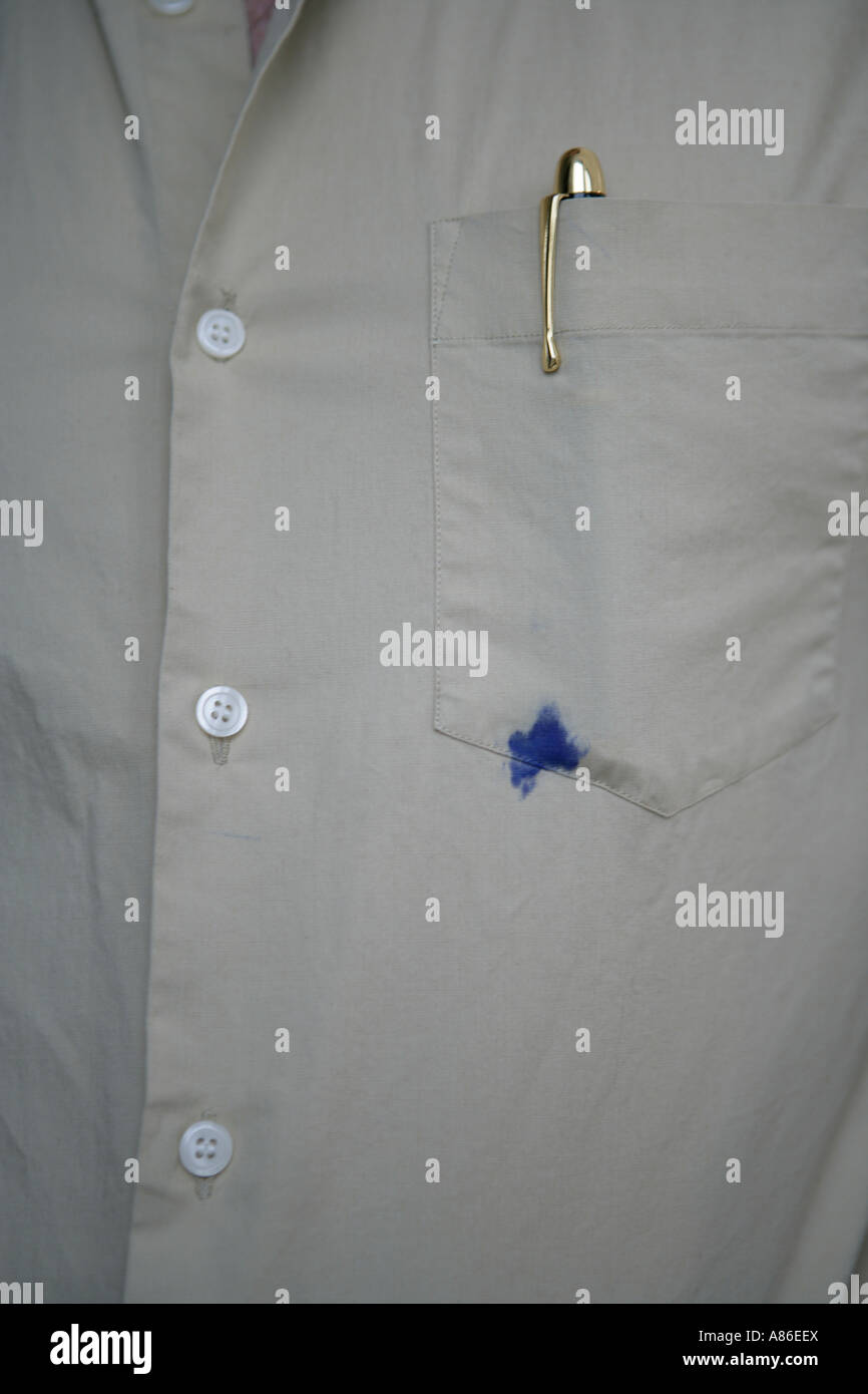 Man with ink stained pocket, midsection Stock Photo - Alamy