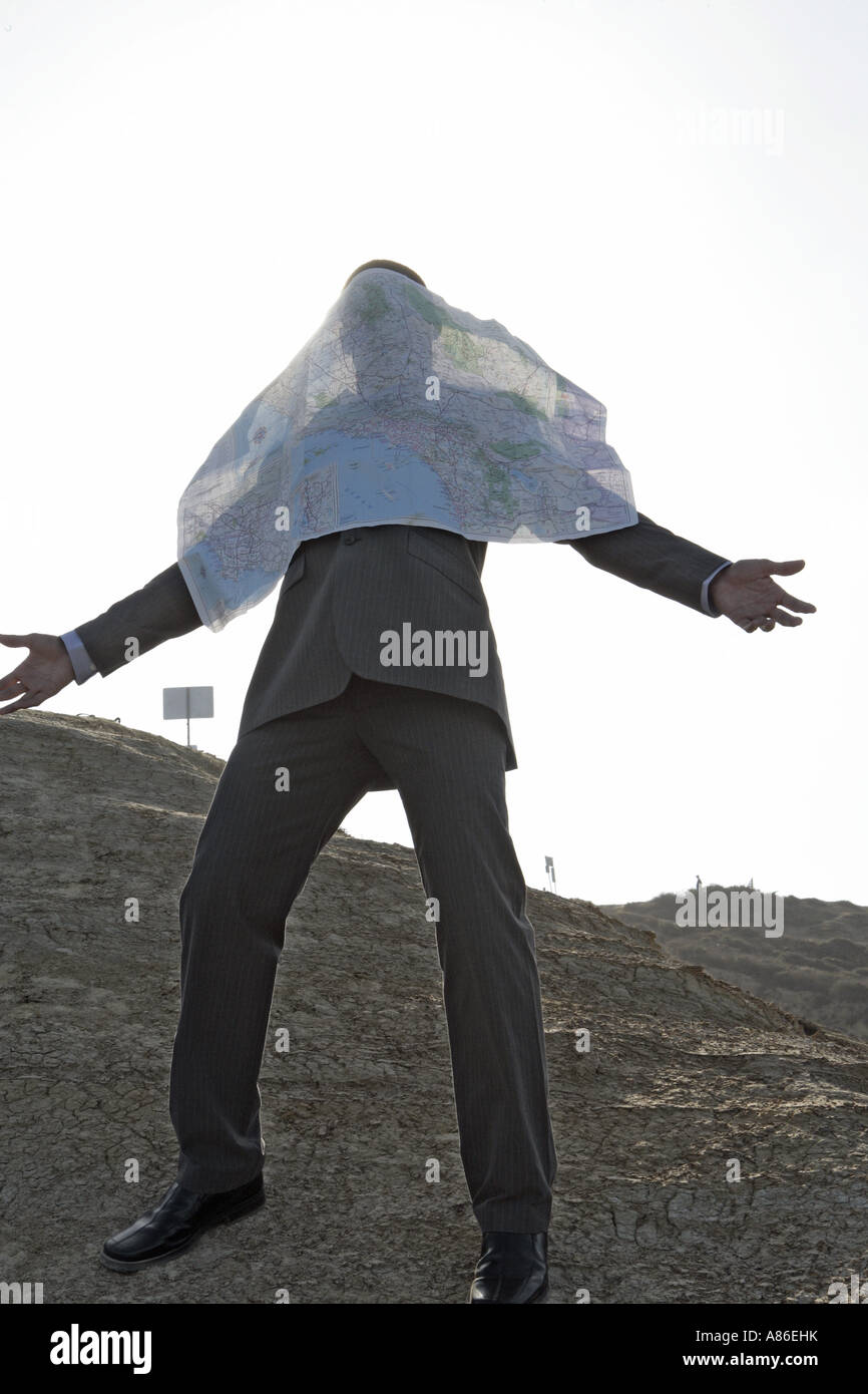 View of a man with paper covering his face Stock Photo - Alamy