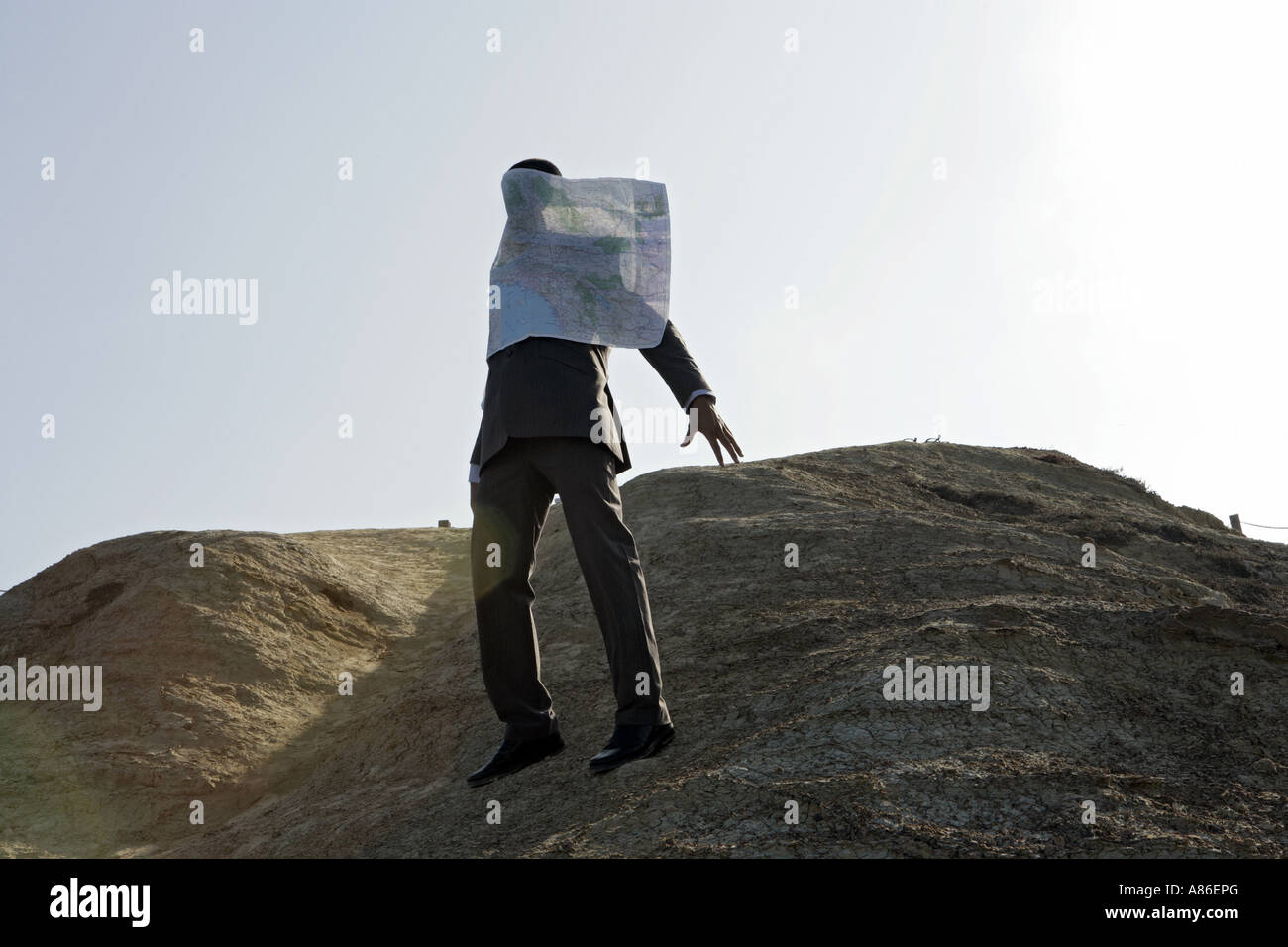 View of a man with paper covering his face Stock Photo - Alamy