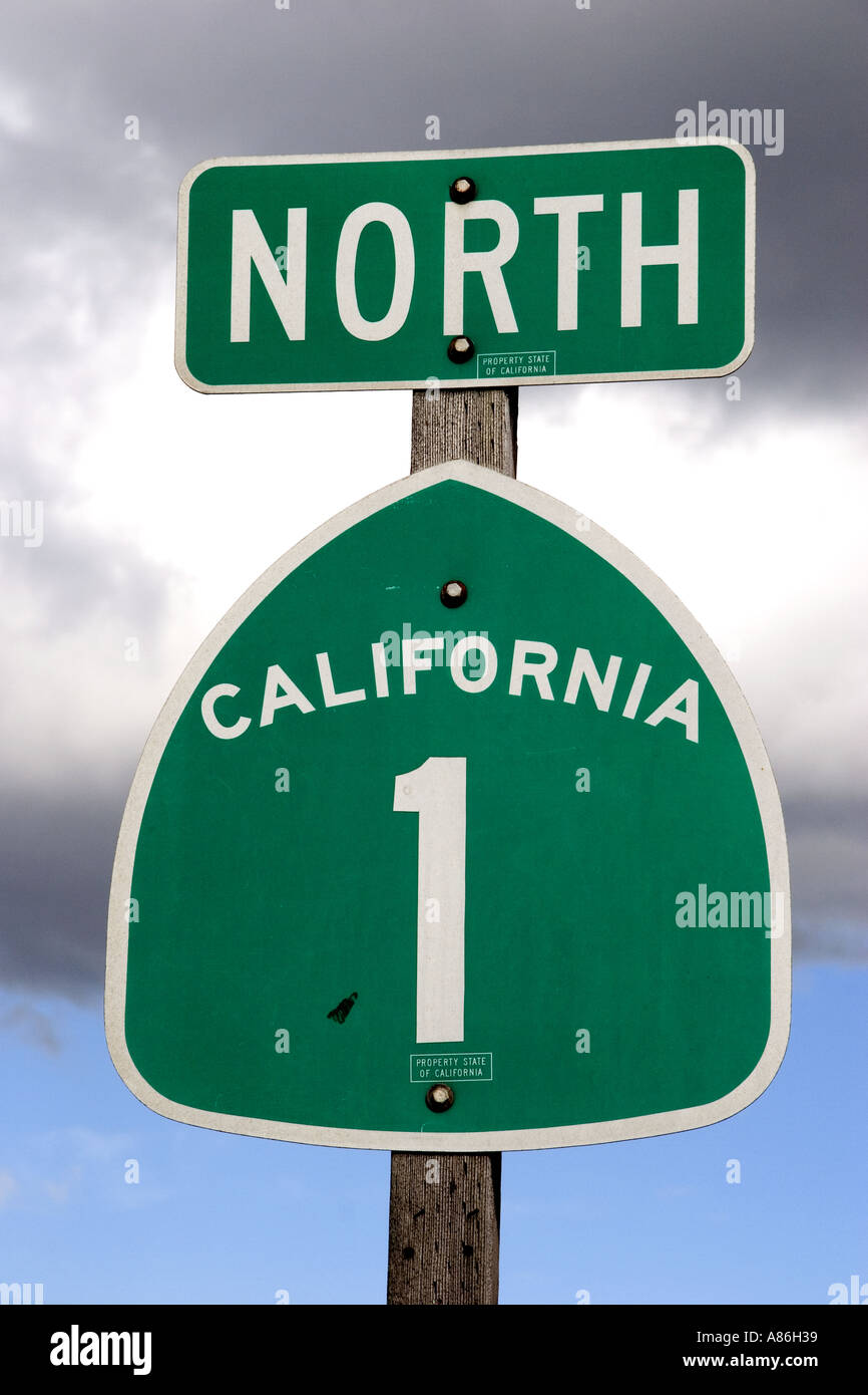 California highway 1 sign Stock Photo - Alamy