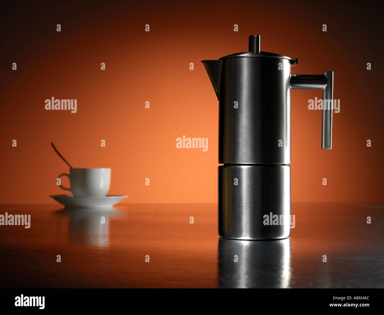 Coffee pot and cup Stock Photo - Alamy
