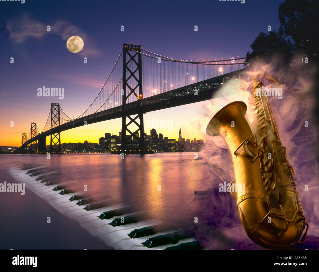 San Francisco Jazz Skyline Stock Photo - Alamy