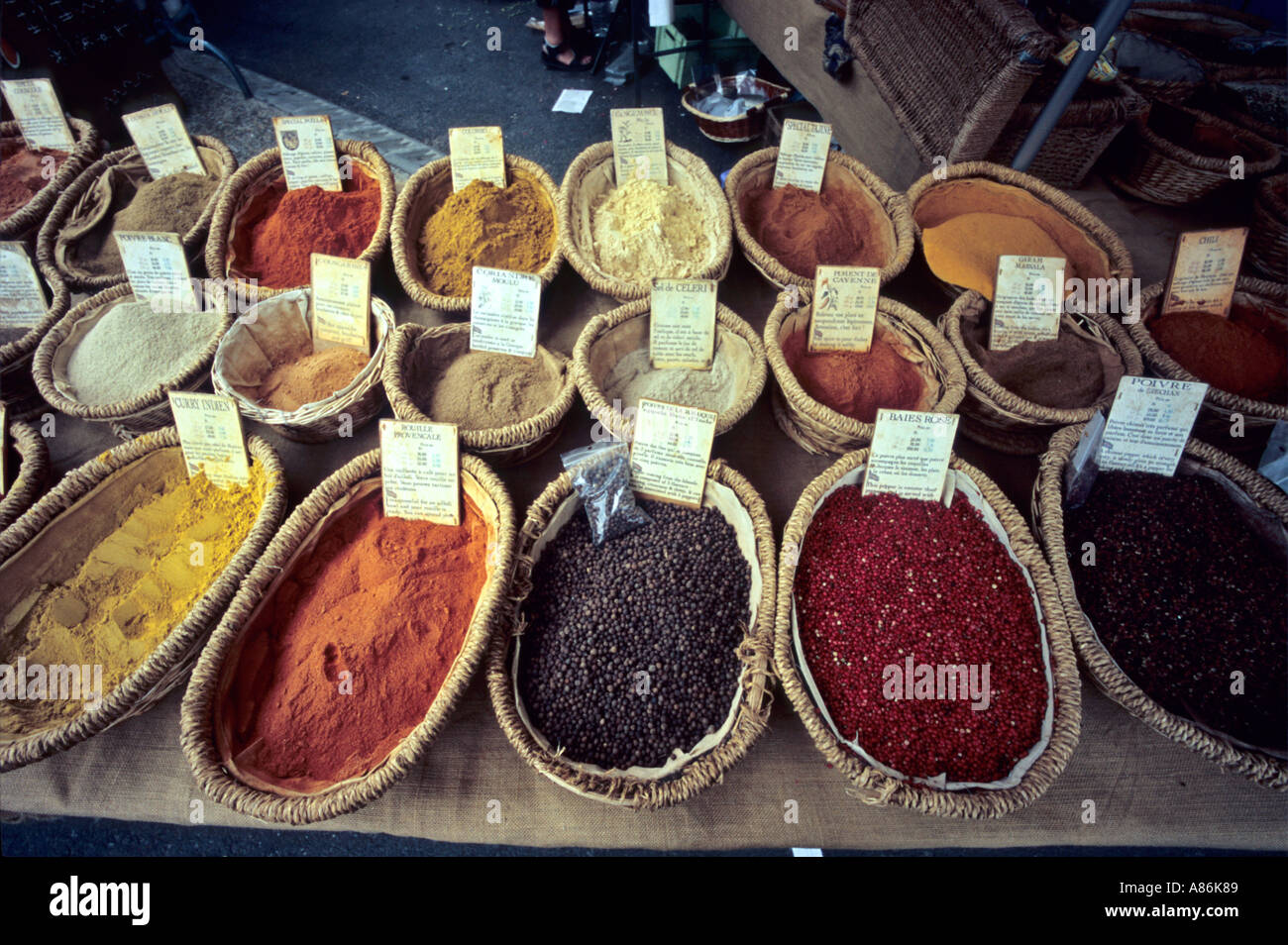 Spices in a French Market Provence Stock Photo - Alamy