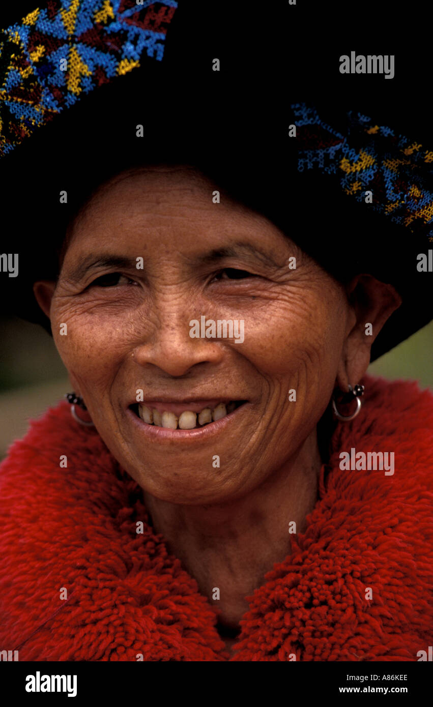 Yao woman in the village of Kuan near Mung Sing Northern Loas Stock ...