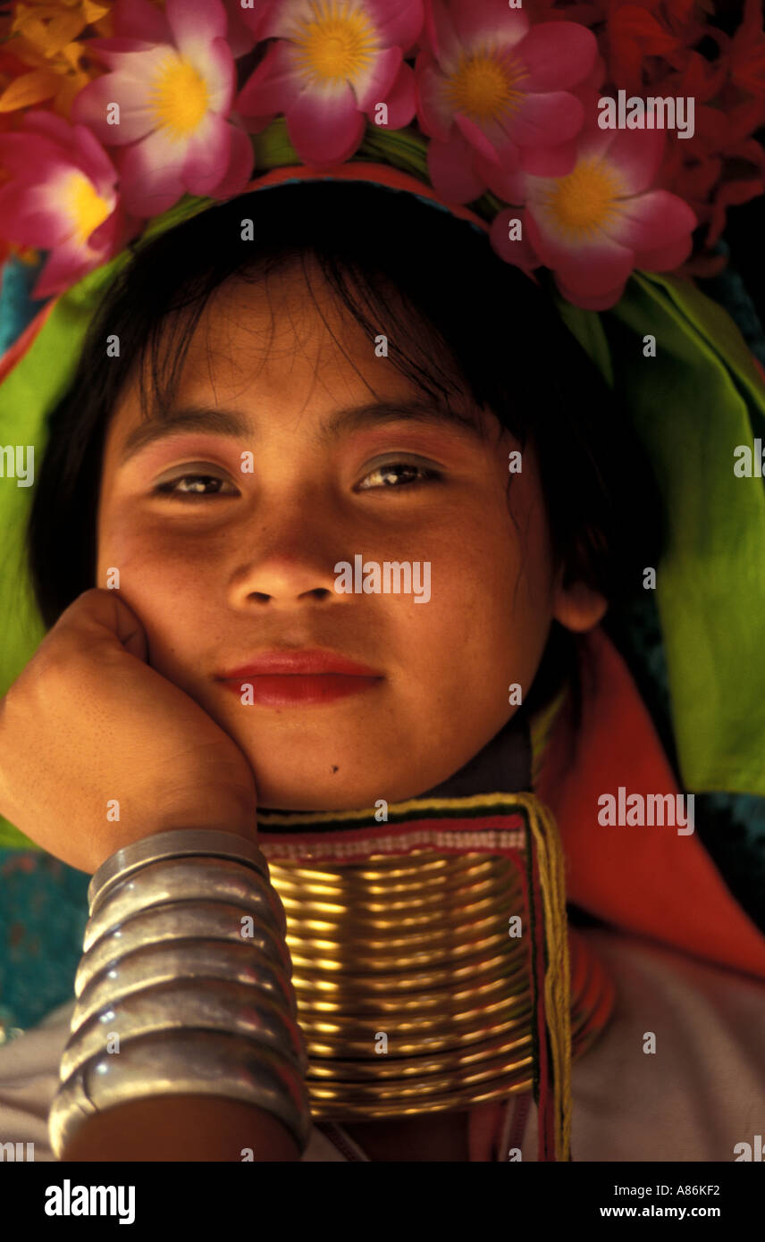 Burmese Padong Girl in a refugee camp in Thailand The Padong fled the ...