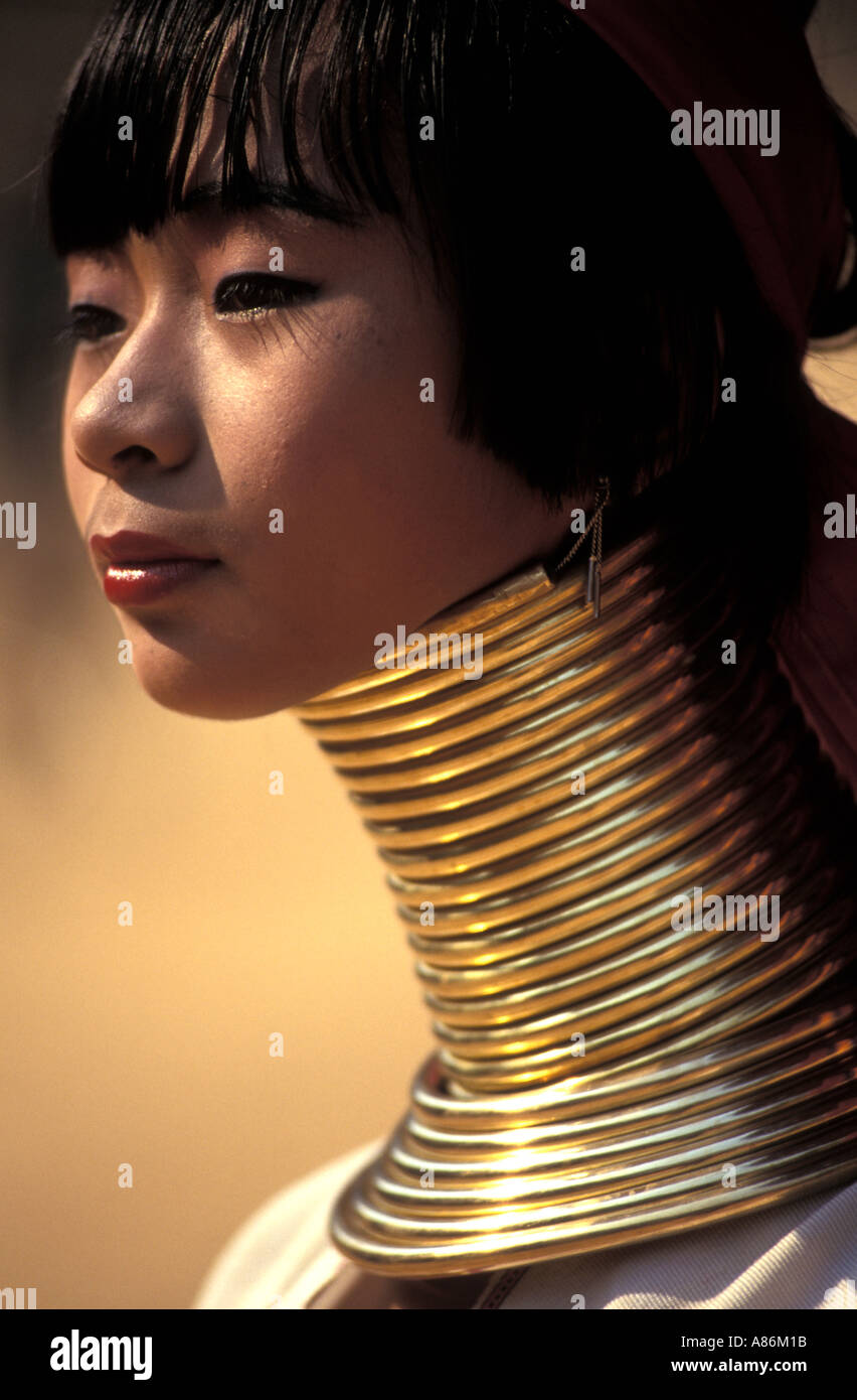 Burmese Padong girl in a refugee camp in Thailand The Padong fled the ...