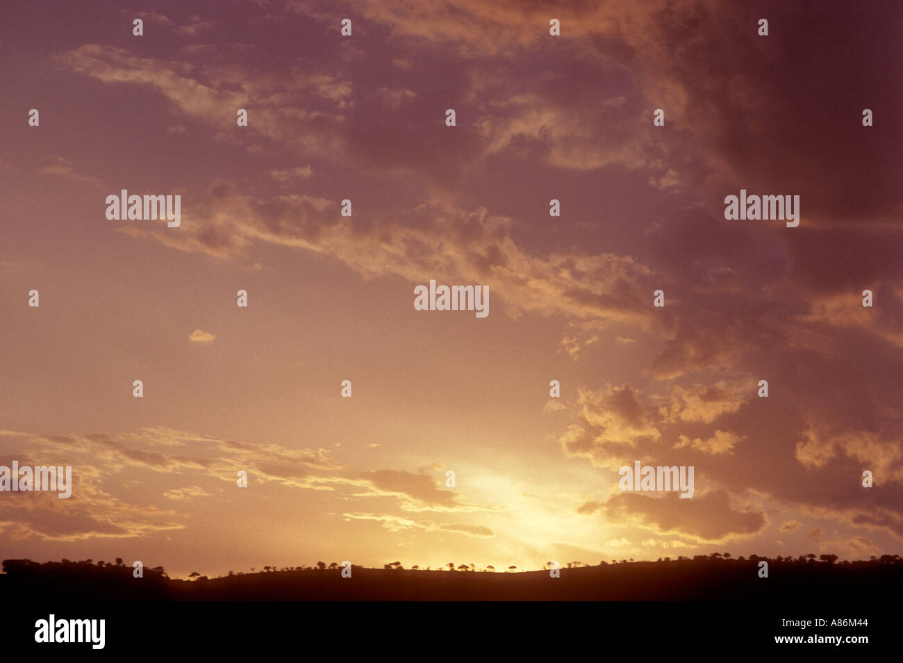 Sky with dawn glow over Africa Stock Photo - Alamy
