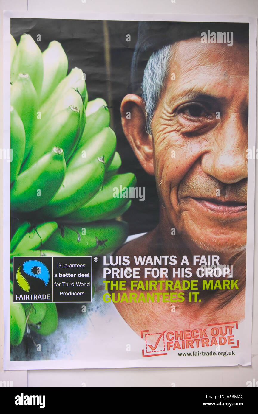 A Fairtrade poster in a Coop store Stock Photo - Alamy