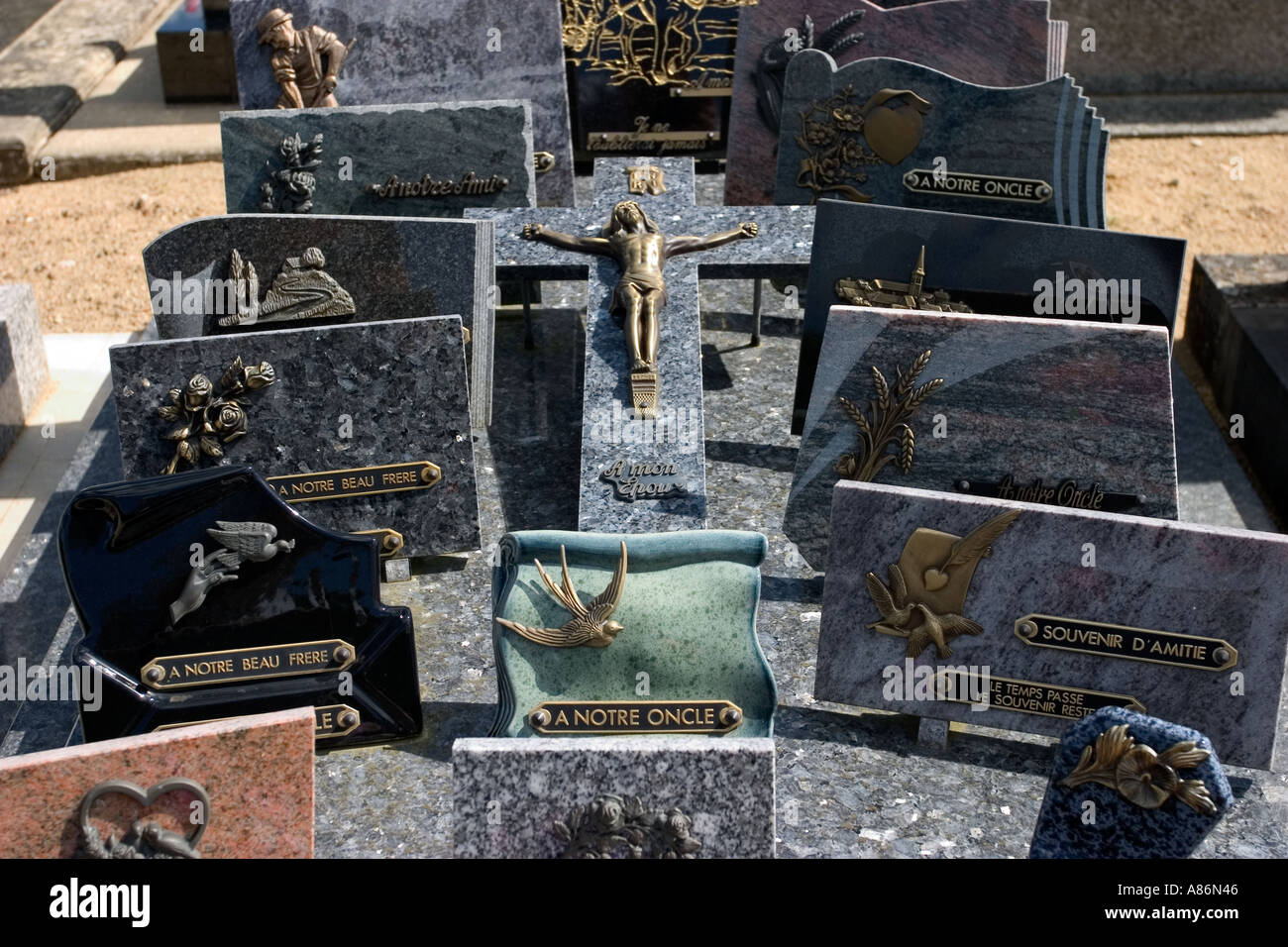 Typical french cemetery in a countryside village hi-res stock ...