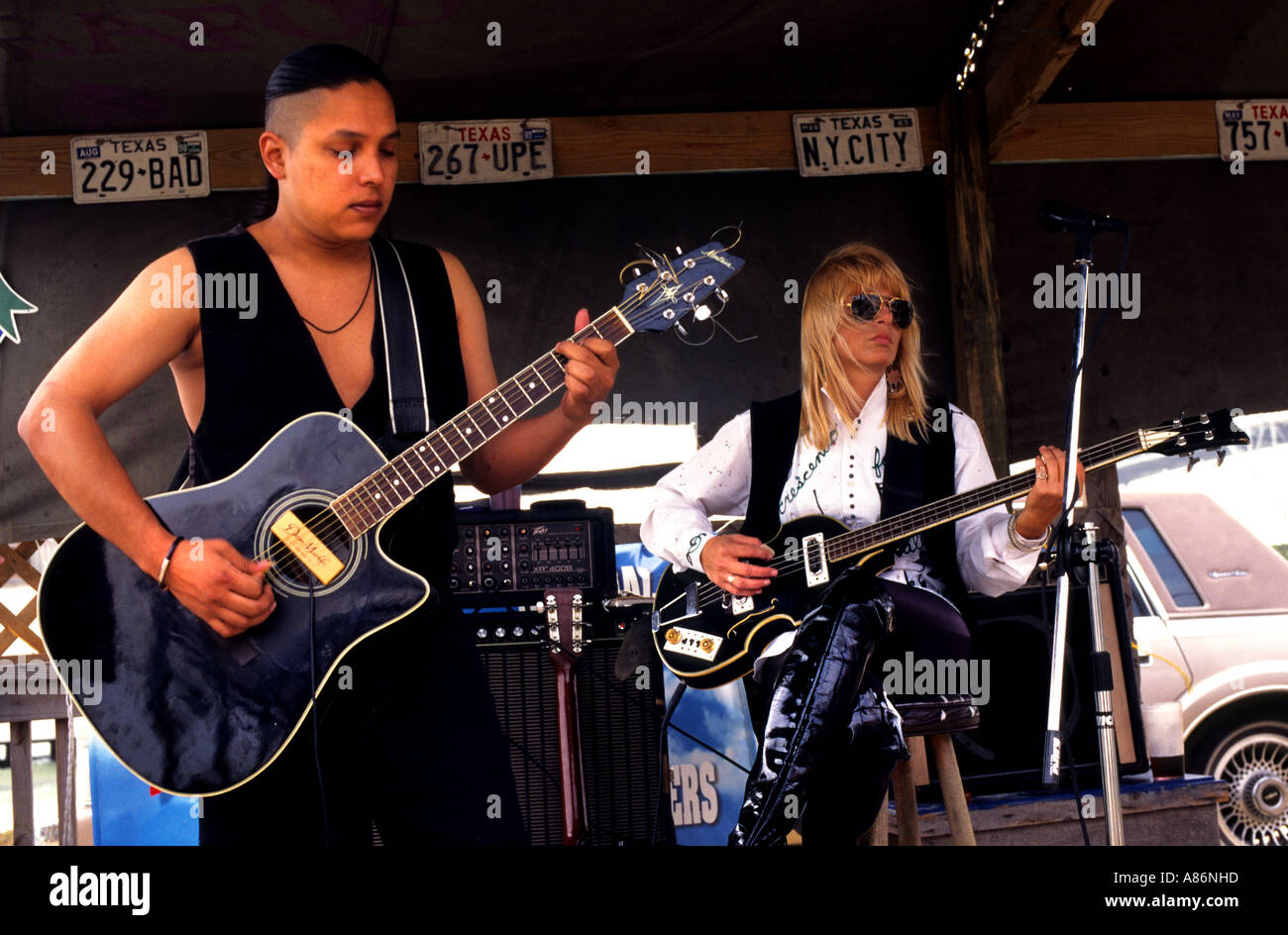 Texas Austin downtown 6 th Street Music Bar Band Stock Photo - Alamy