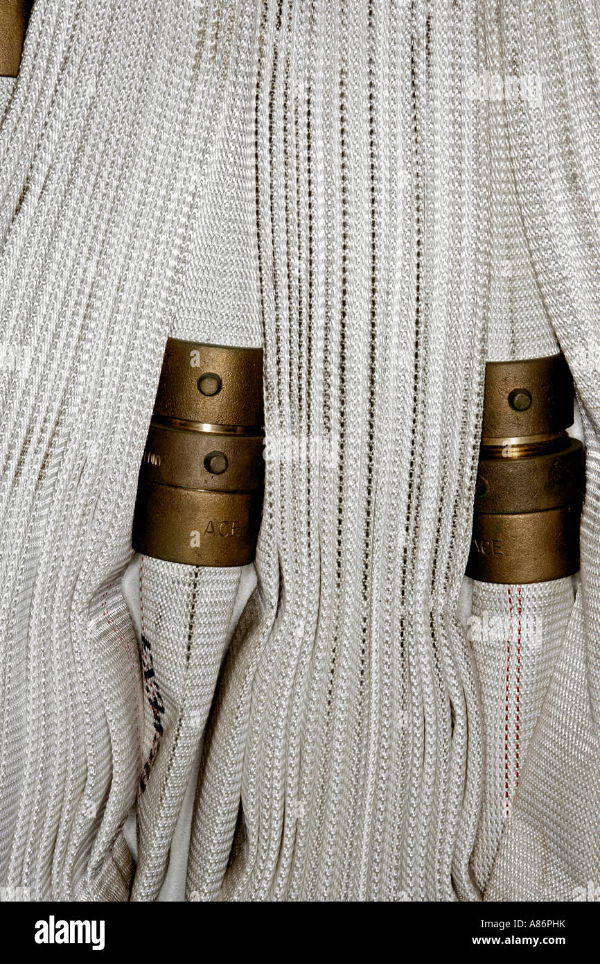 Close-up of fire hoses Stock Photo - Alamy