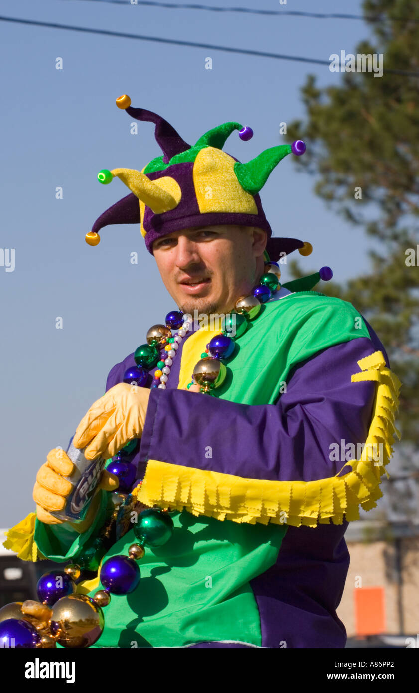 Reveler on horseback during Courir du Mardi Gras Stock Photo - Alamy