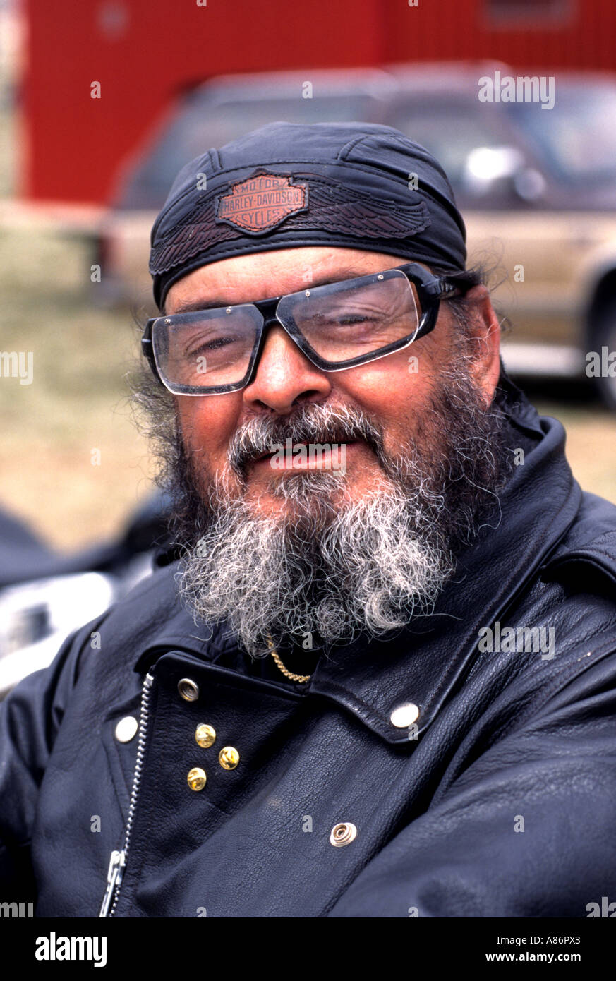 Harley Davidson motorcycle motorbike people biker Stock Photo - Alamy