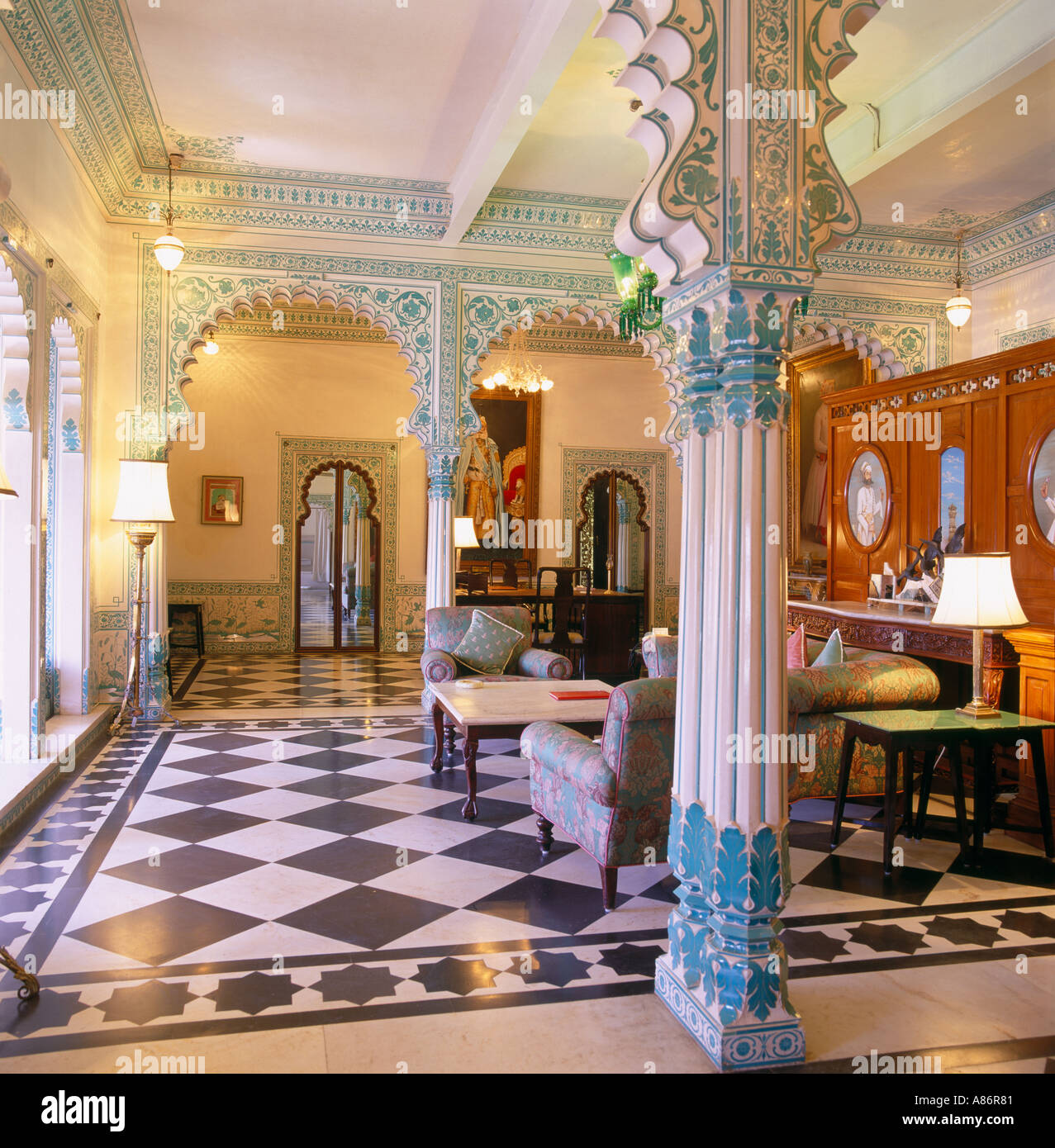 Interior City Palace Udaipur India Stock Photo - Alamy