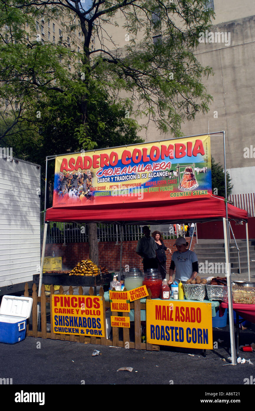 A stand selling ethnic Columbian food at the Ninth Avenue Food Festival ...