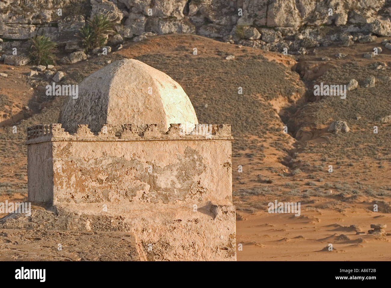 A marabout tomb of a saint man on a beach near Oualidia Morocco Stock ...