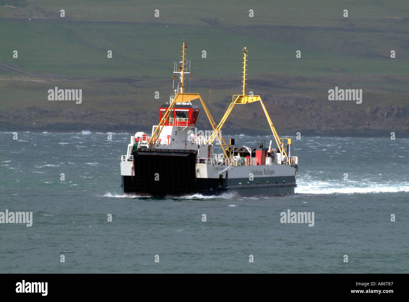 Caledonian MacBrayne Hebridean car and passenger ferry making crossing ...