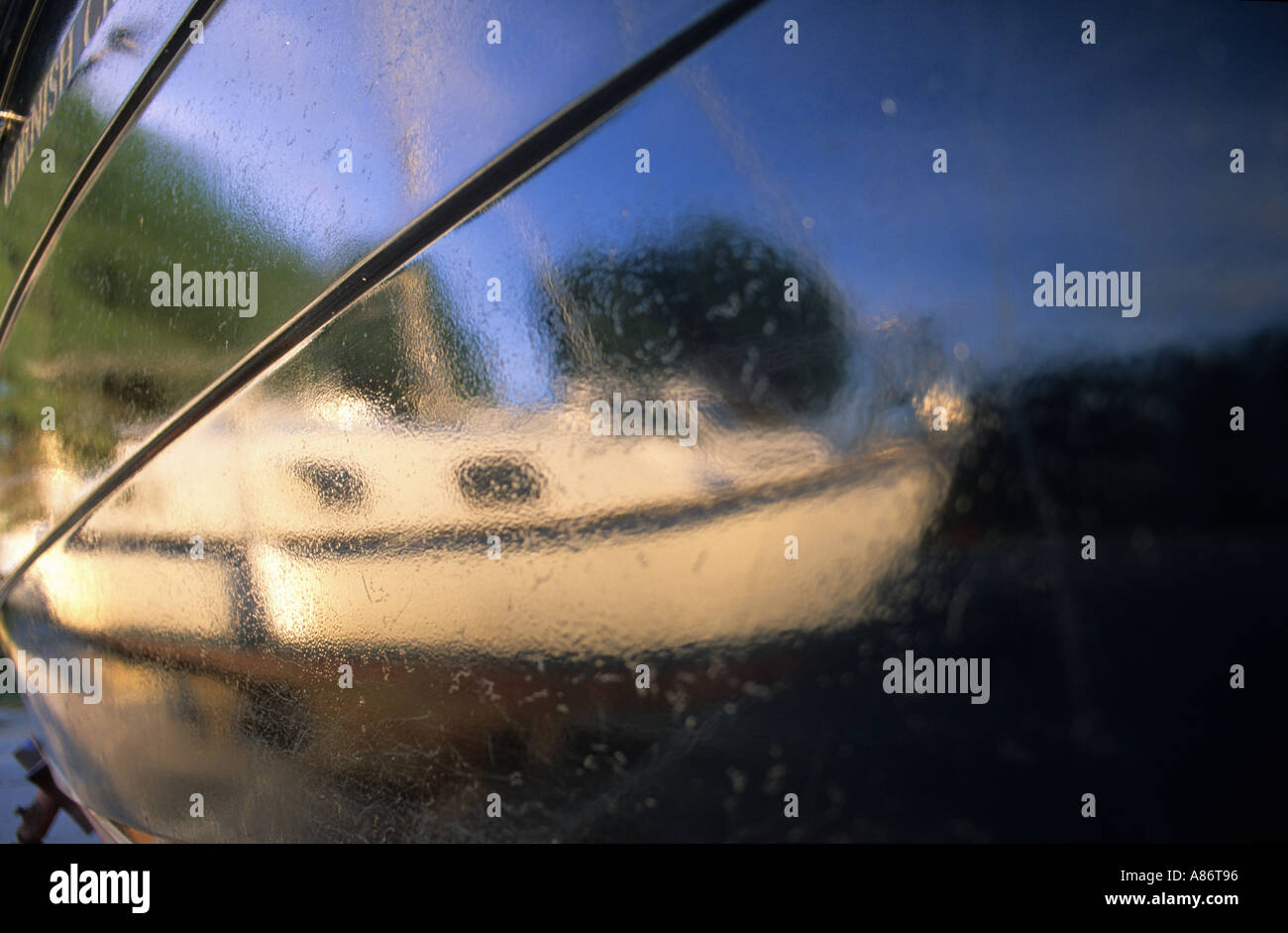 reflection of a boat in another boat Stock Photo - Alamy
