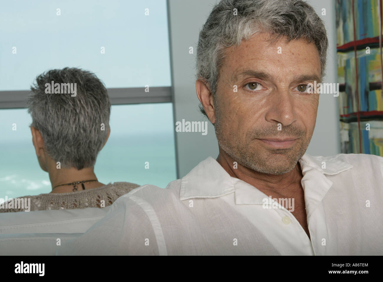 Mature man facing camera Stock Photo - Alamy