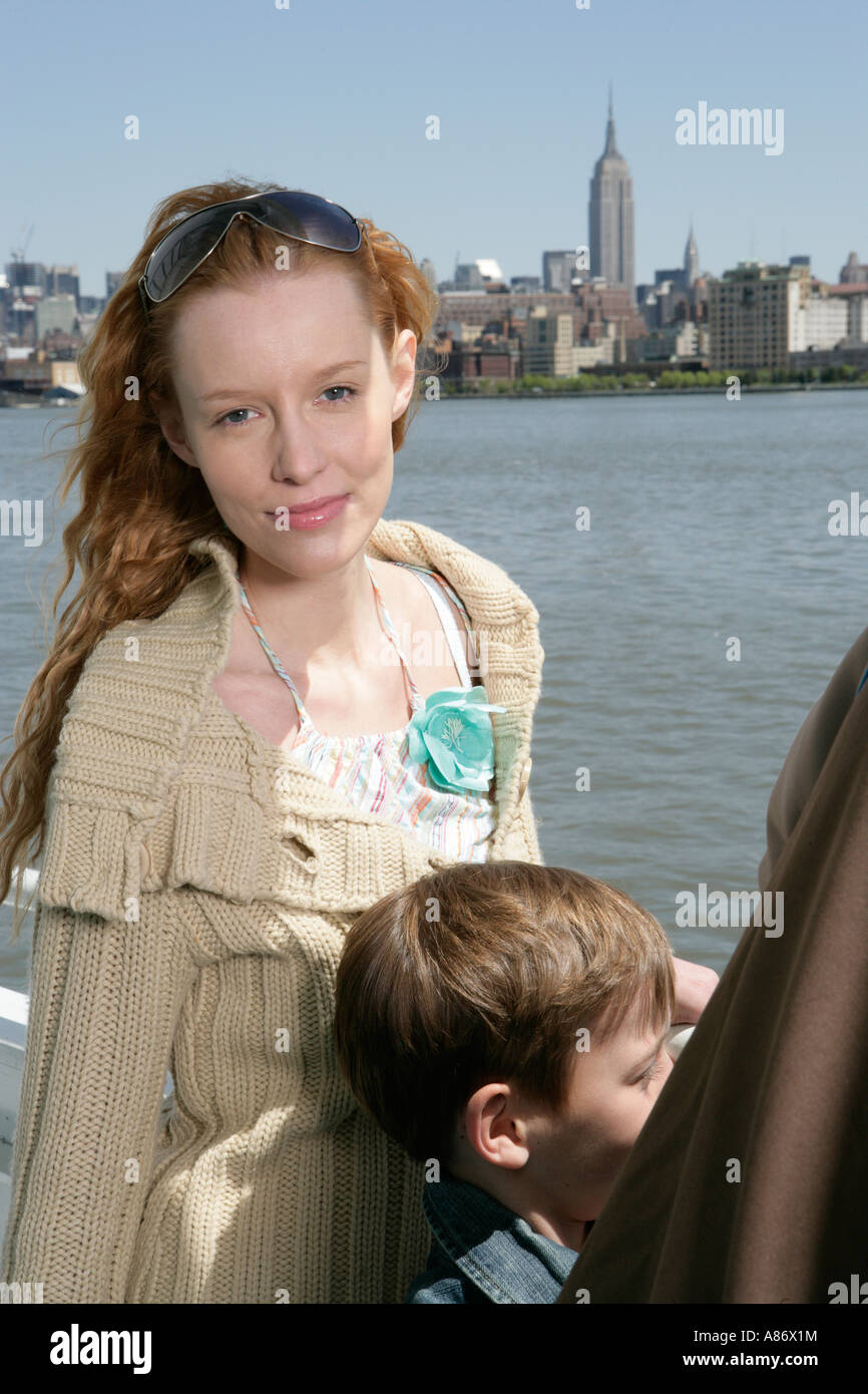 Young woman and child sightseeing Stock Photo - Alamy