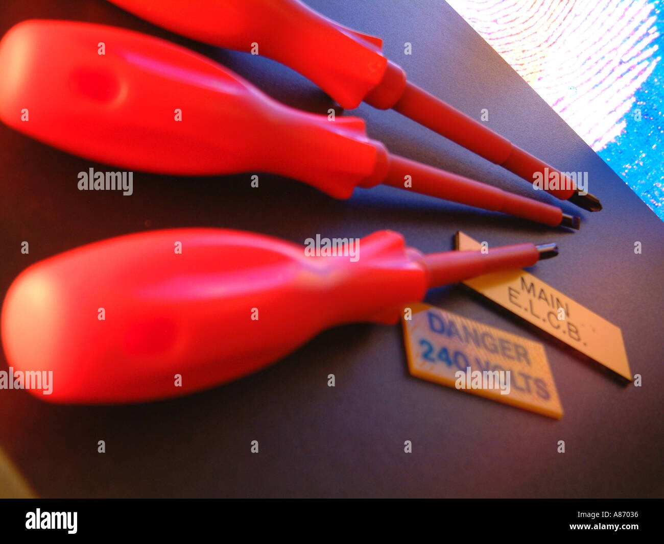 Hand Tools on Work Surface Stock Photo - Alamy