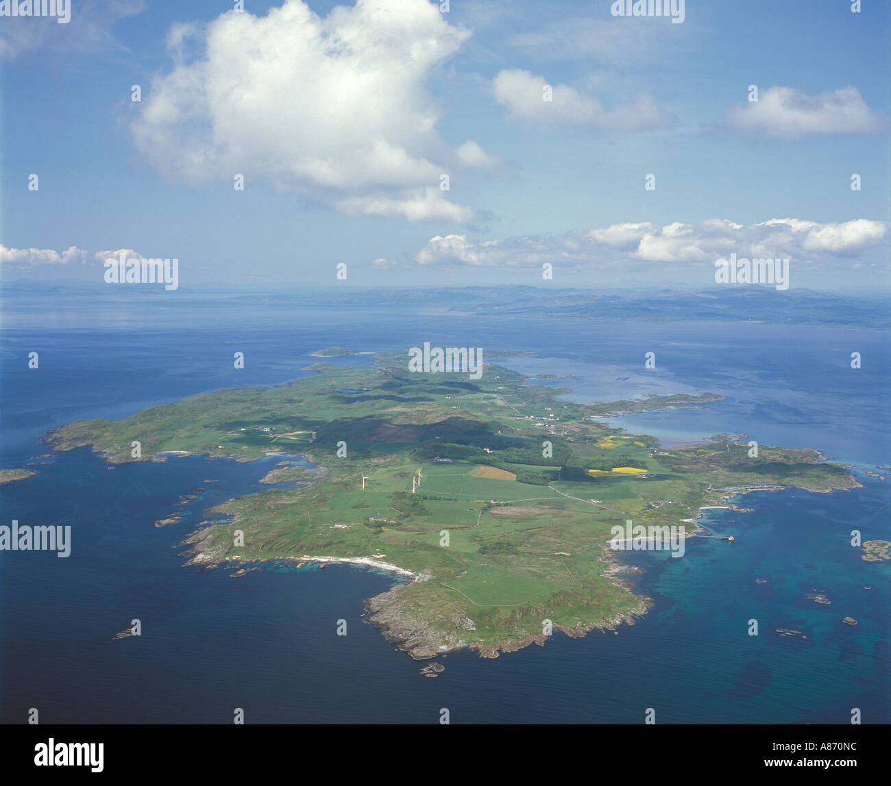 Gigha Island West Scotland aerial view Stock Photo - Alamy