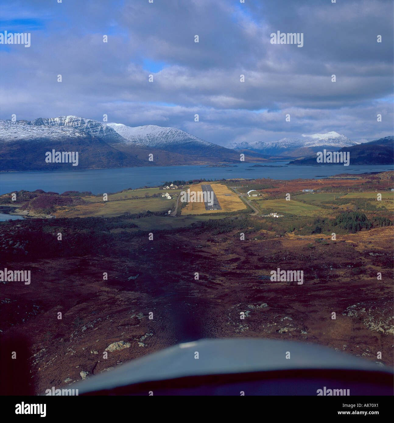 Landing on small Highlands airfield Scotland Stock Photo - Alamy