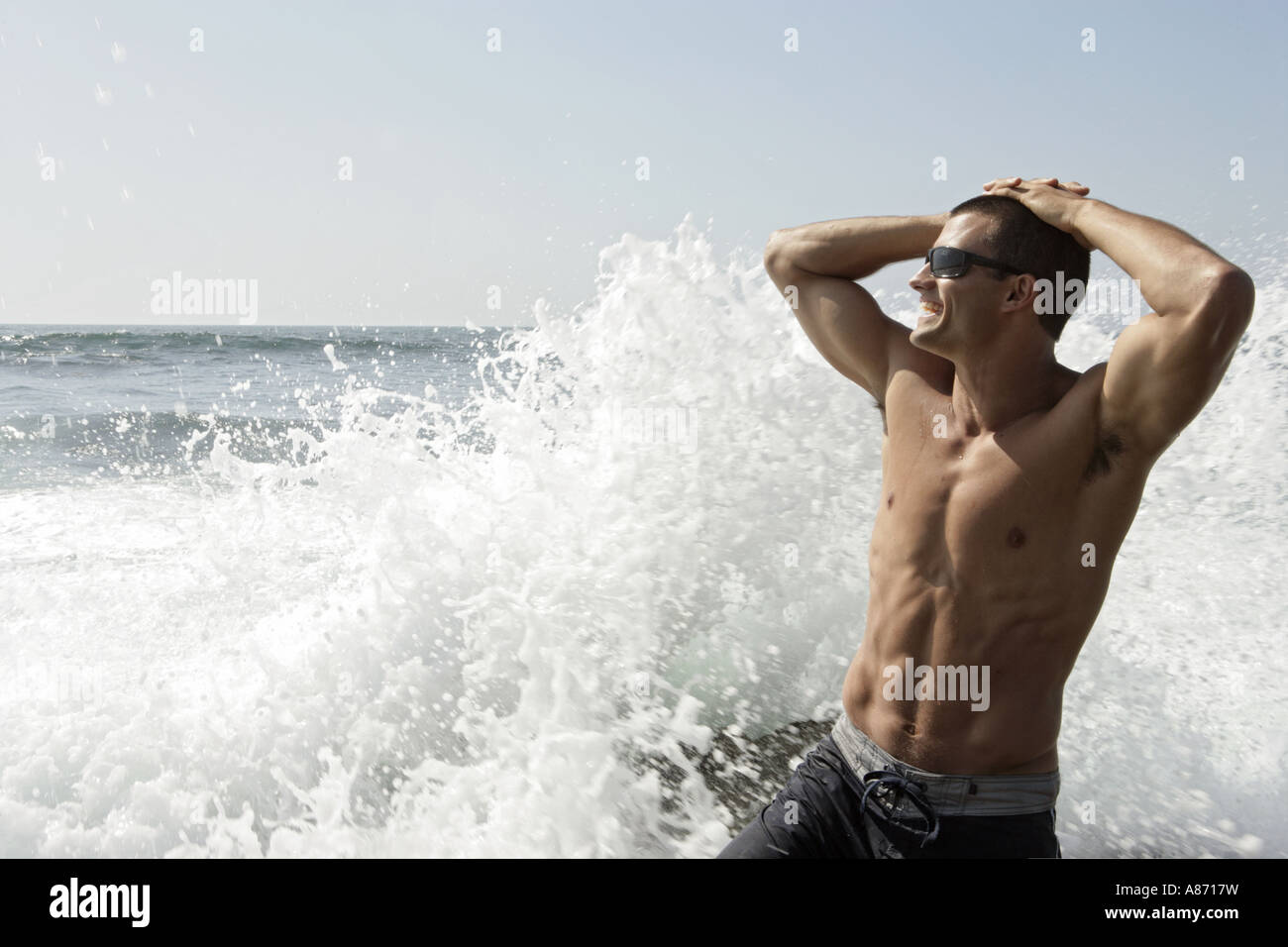 View fit male model muscles hi-res stock photography and images - Alamy