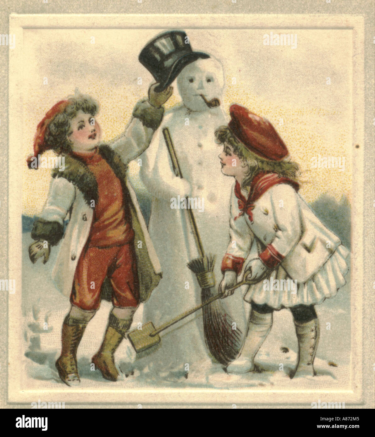 Christmas greeting card circa 1900 Stock Photo - Alamy
