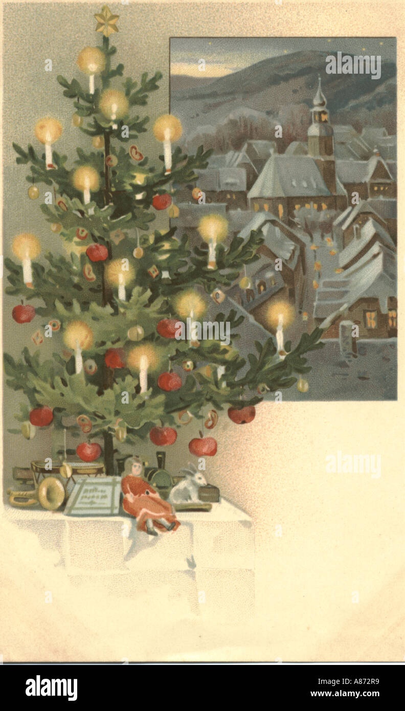 Christmas greeting postcard circa 1903 Stock Photo - Alamy
