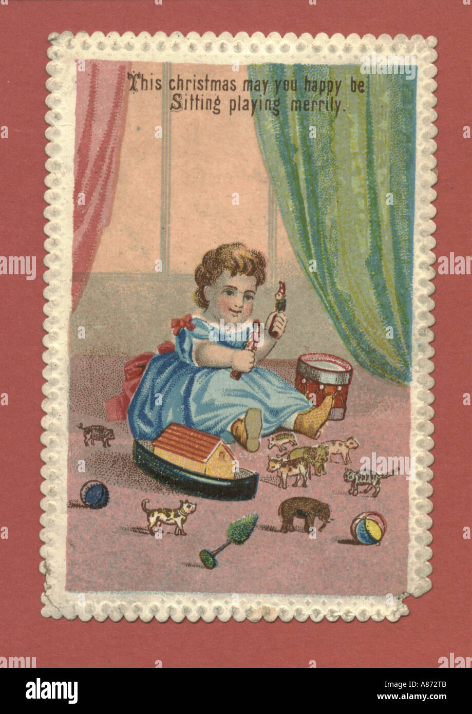 Victorian greeting card circa 1875 Stock Photo - Alamy