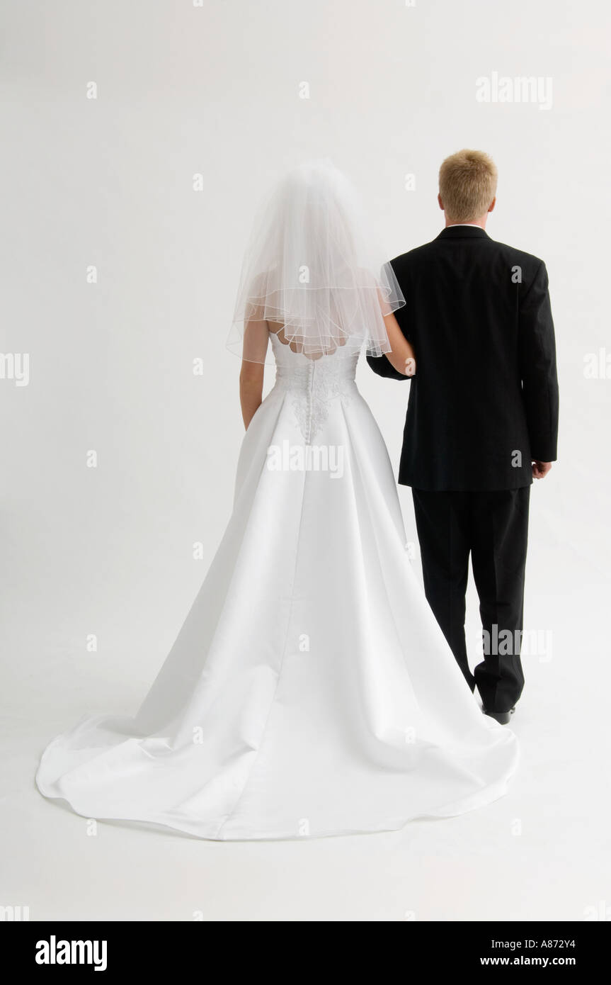 Back of bride and groom Stock Photo - Alamy