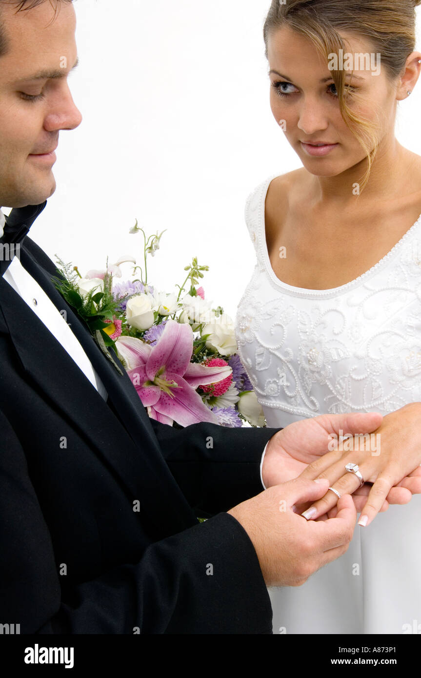 Lady putting on ring hi-res stock photography and images - Alamy