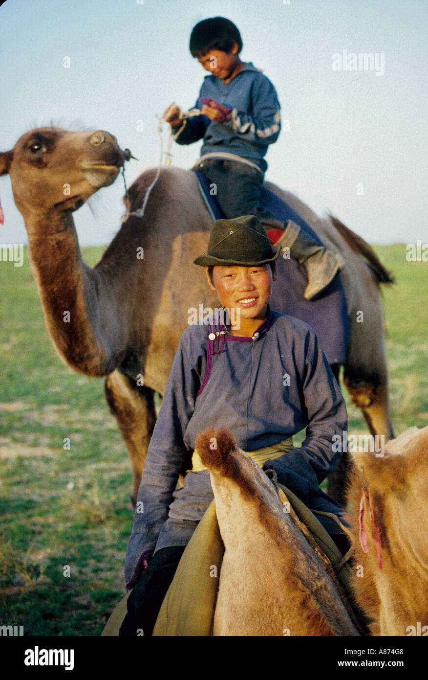Mongolians with camels hi-res stock photography and images - Alamy