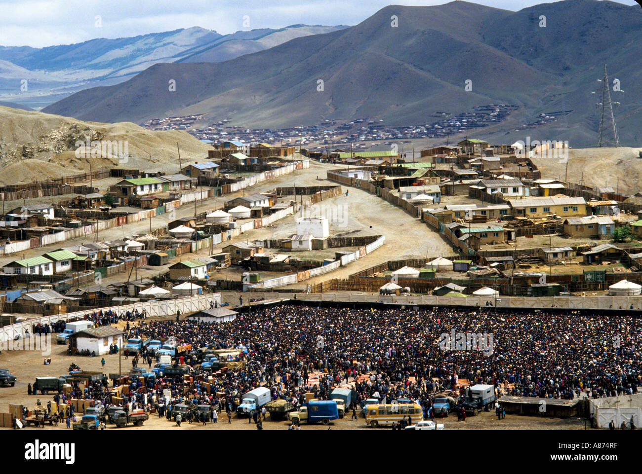 Mongolia a view of the market on the outskirts of Ulaanbaatar Stock ...