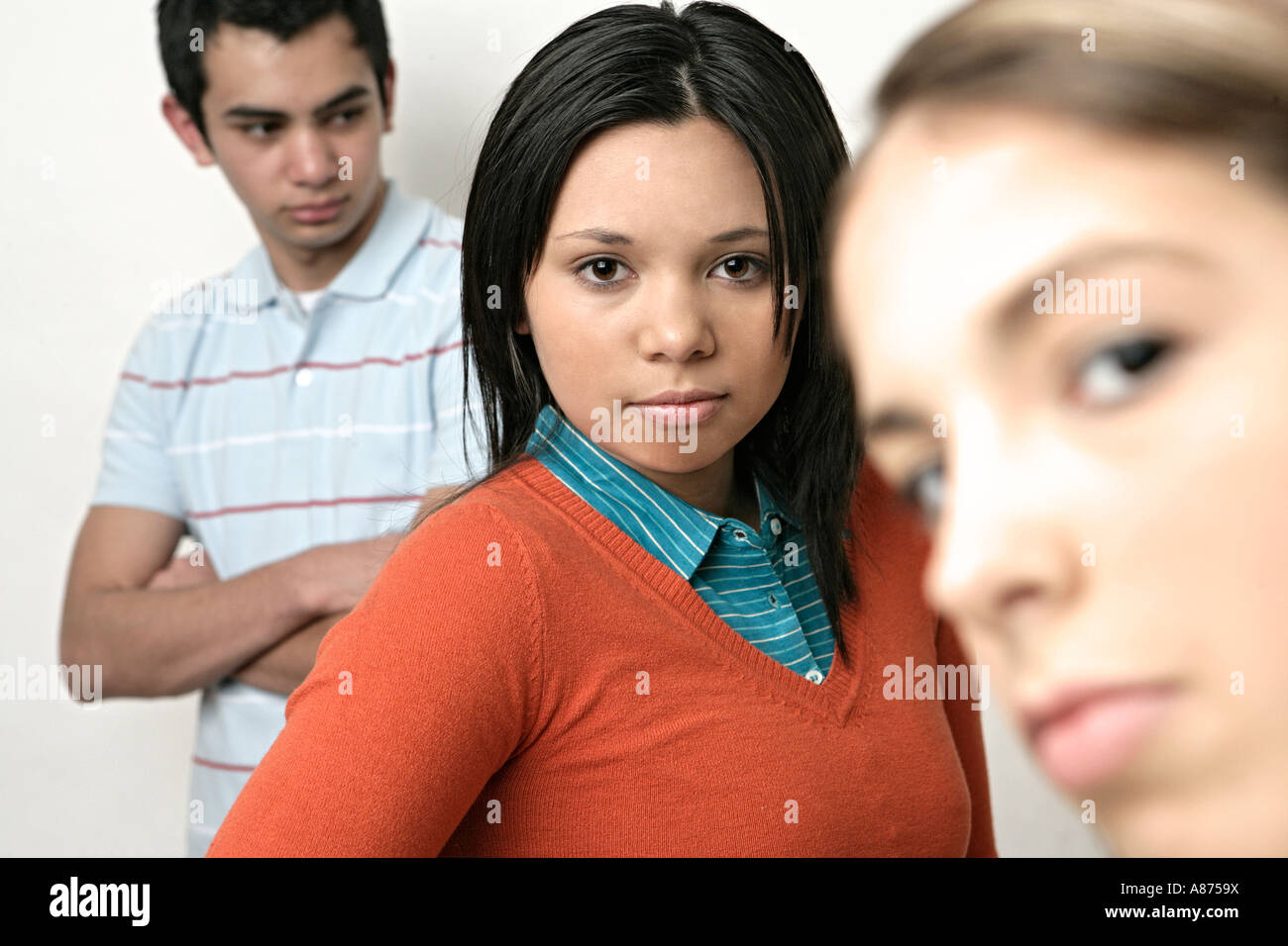 Portrait of three teenagers Stock Photo - Alamy