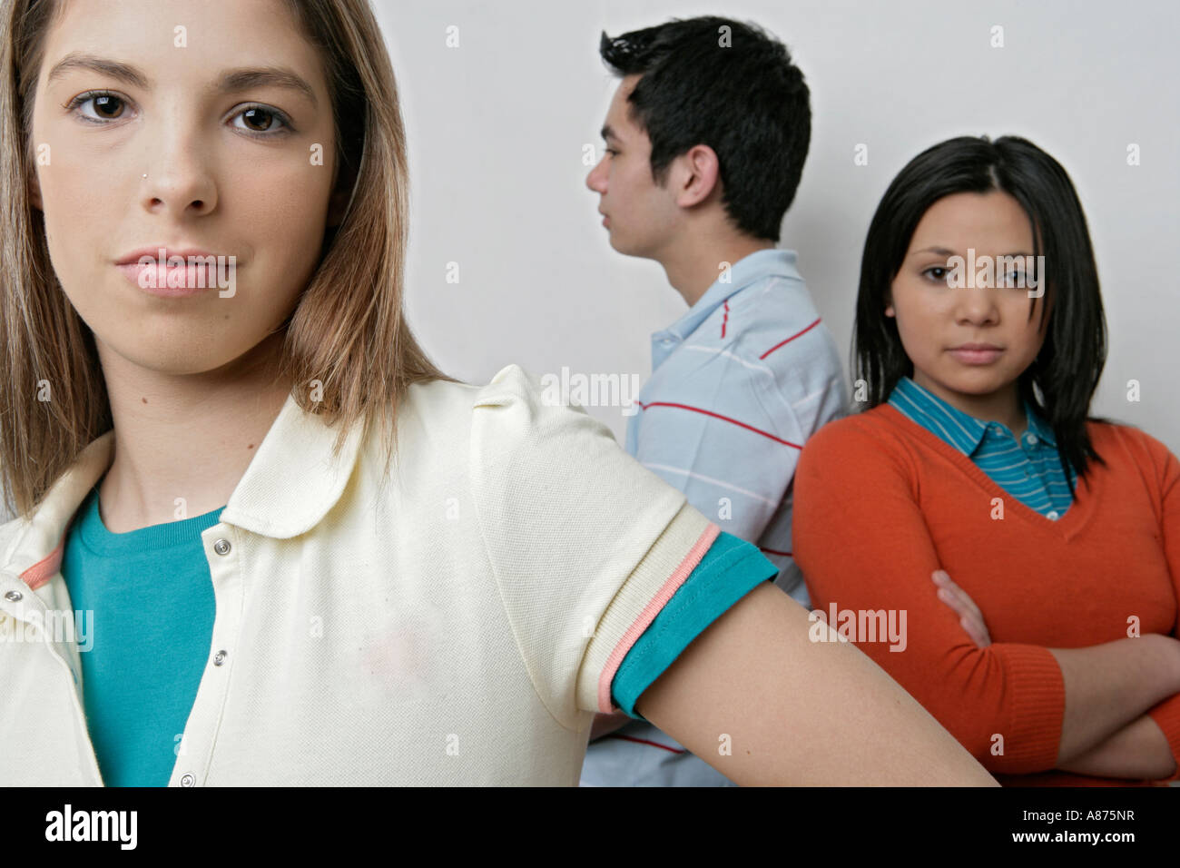 Portrait of three teenagers Stock Photo - Alamy