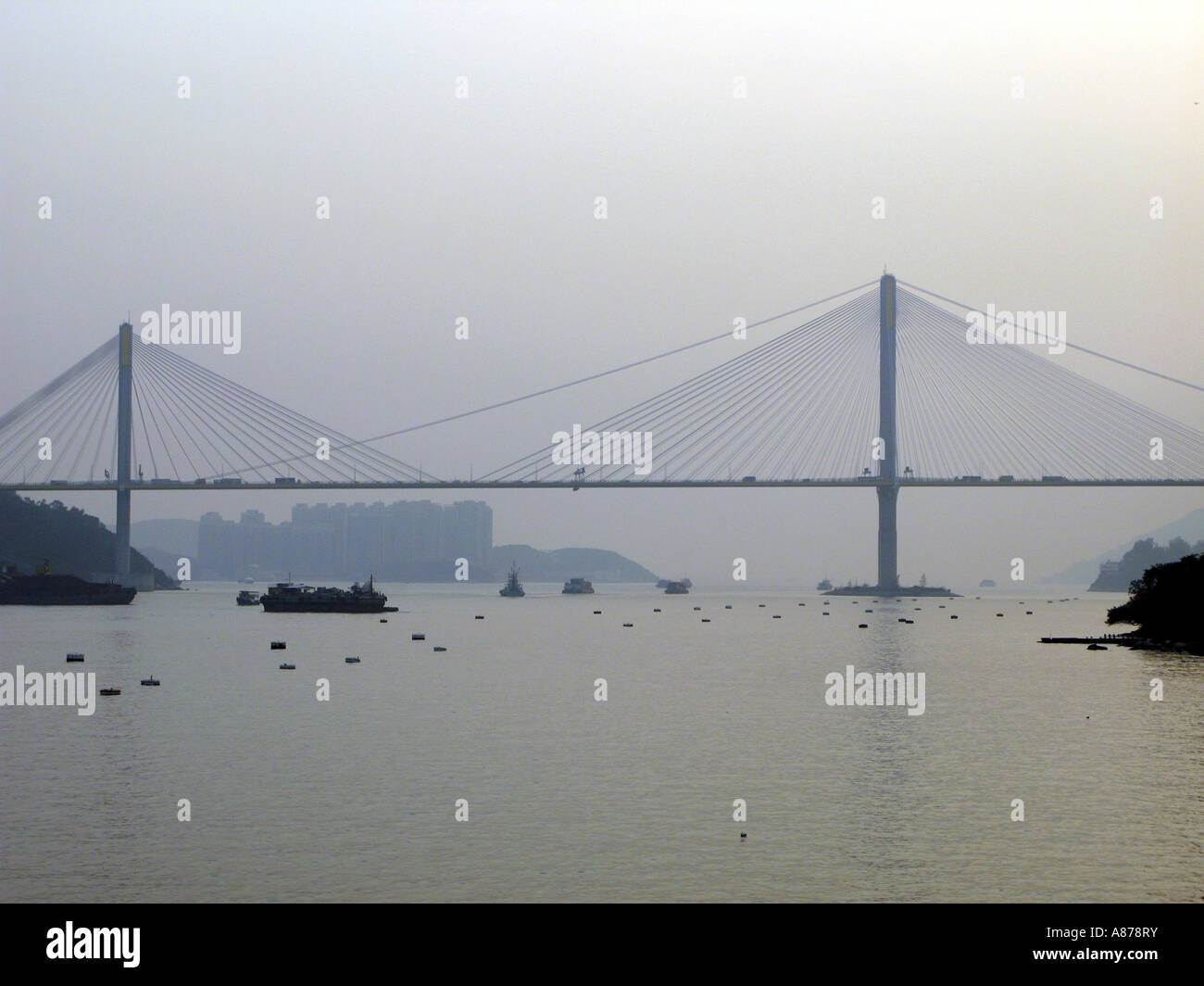 View of The Tsing Ma Suspension Bridge, Hong Kong Stock Photo - Alamy