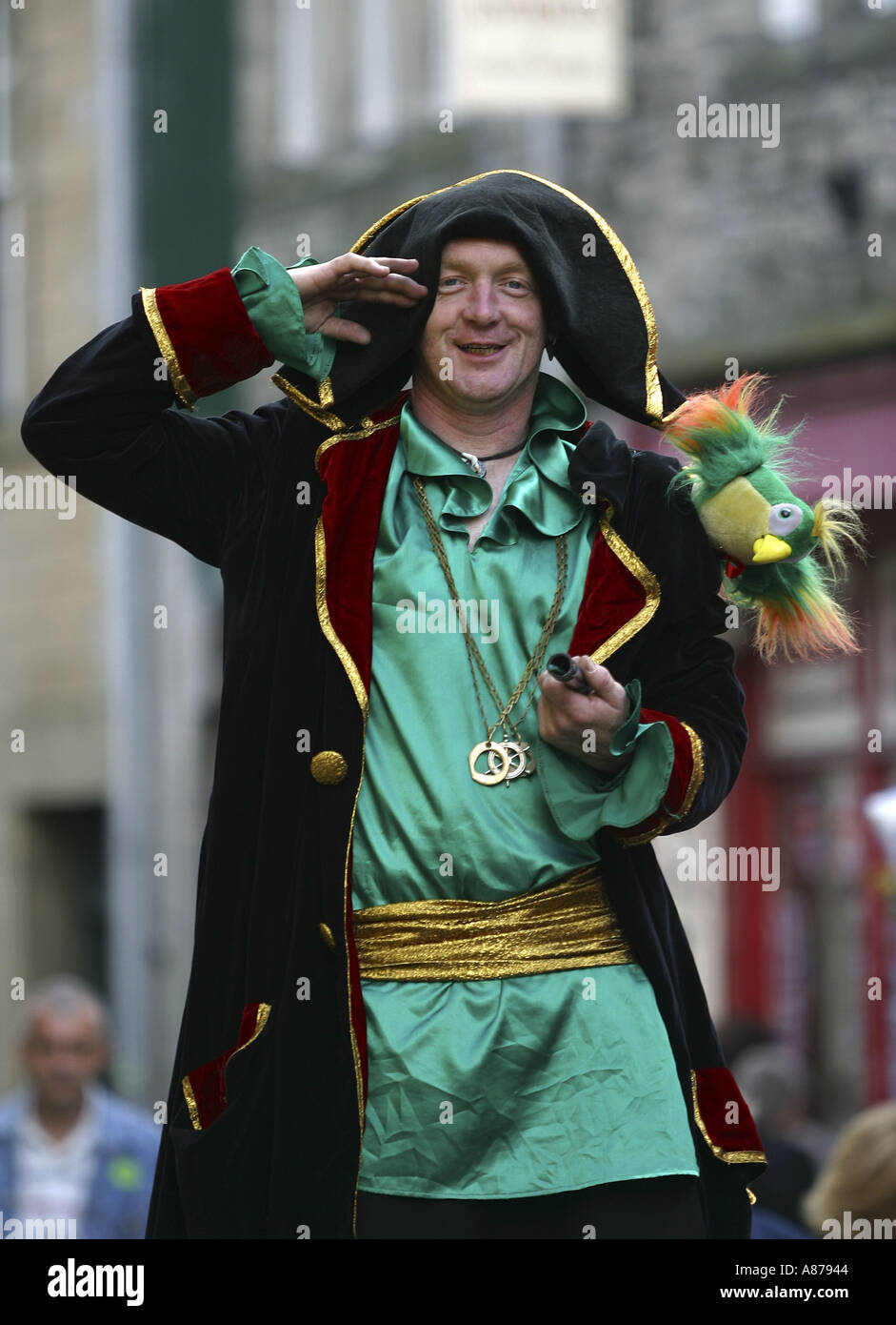 Pirate Character saluting Stock Photo - Alamy