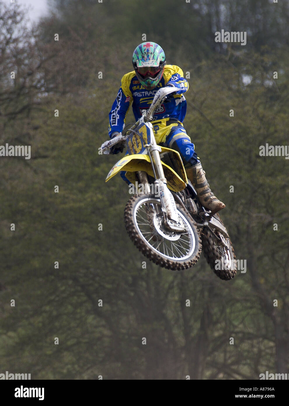 Motorcross Rider Jumping Stock Photo - Alamy