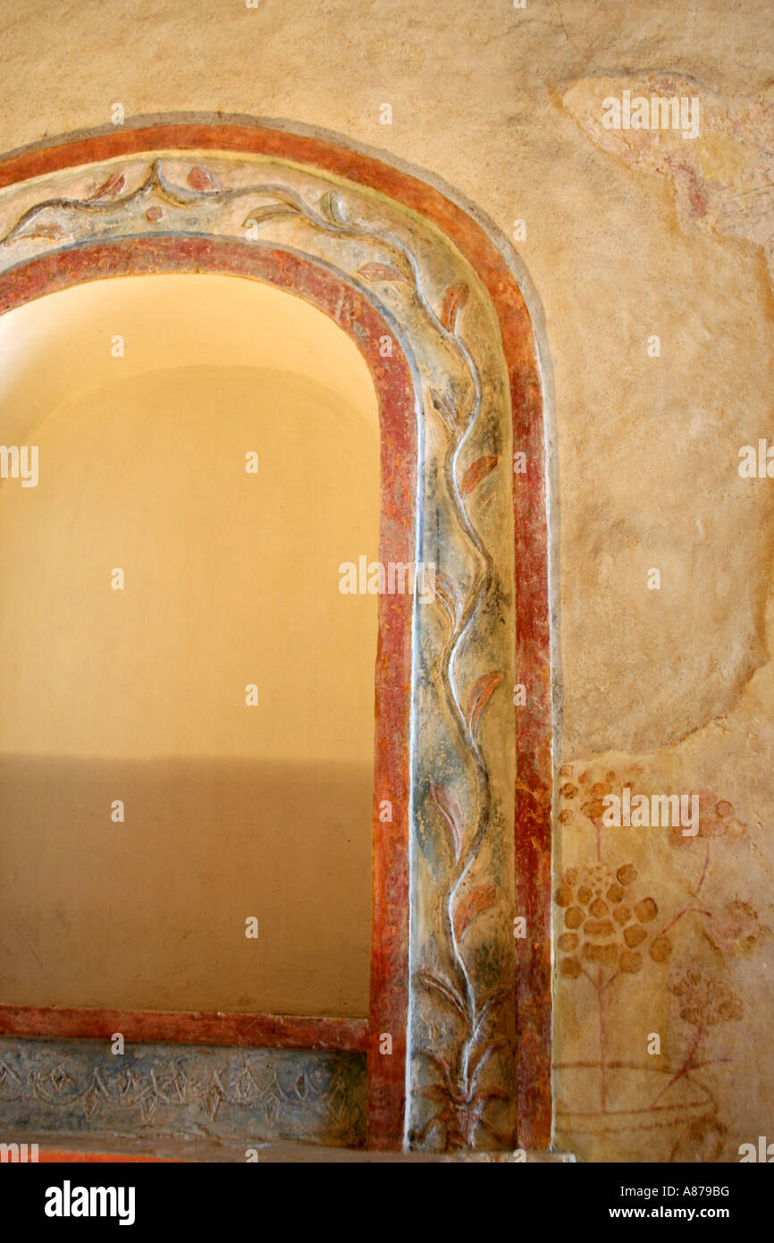 Frescoes uncovered inside Guia Chapel, Guia fortress, Macau Stock Photo ...