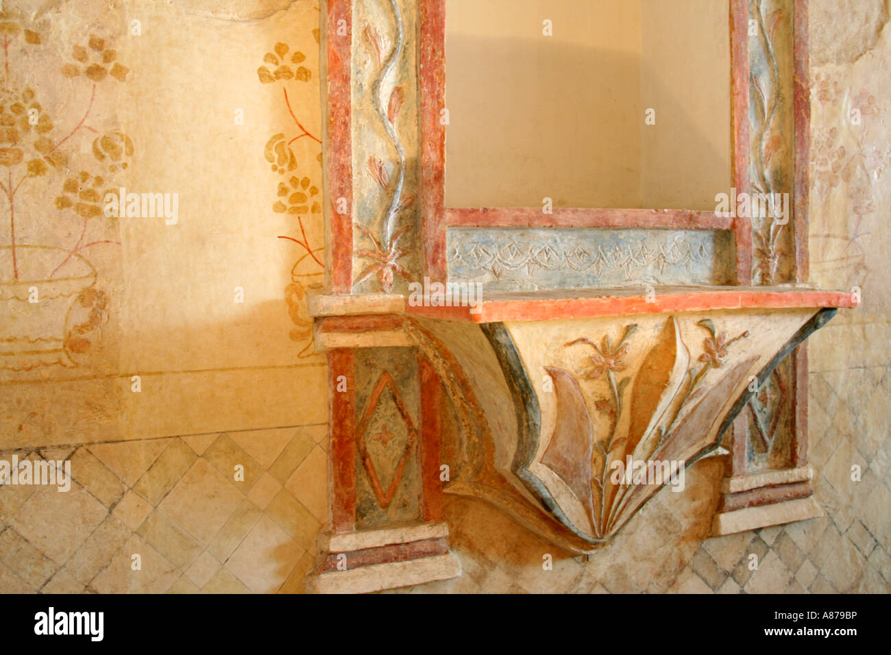 Frescoes uncovered inside Guia Chapel, Guia fortress, Macau Stock Photo ...