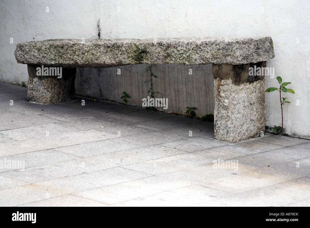Bench on a slope Stock Photo - Alamy