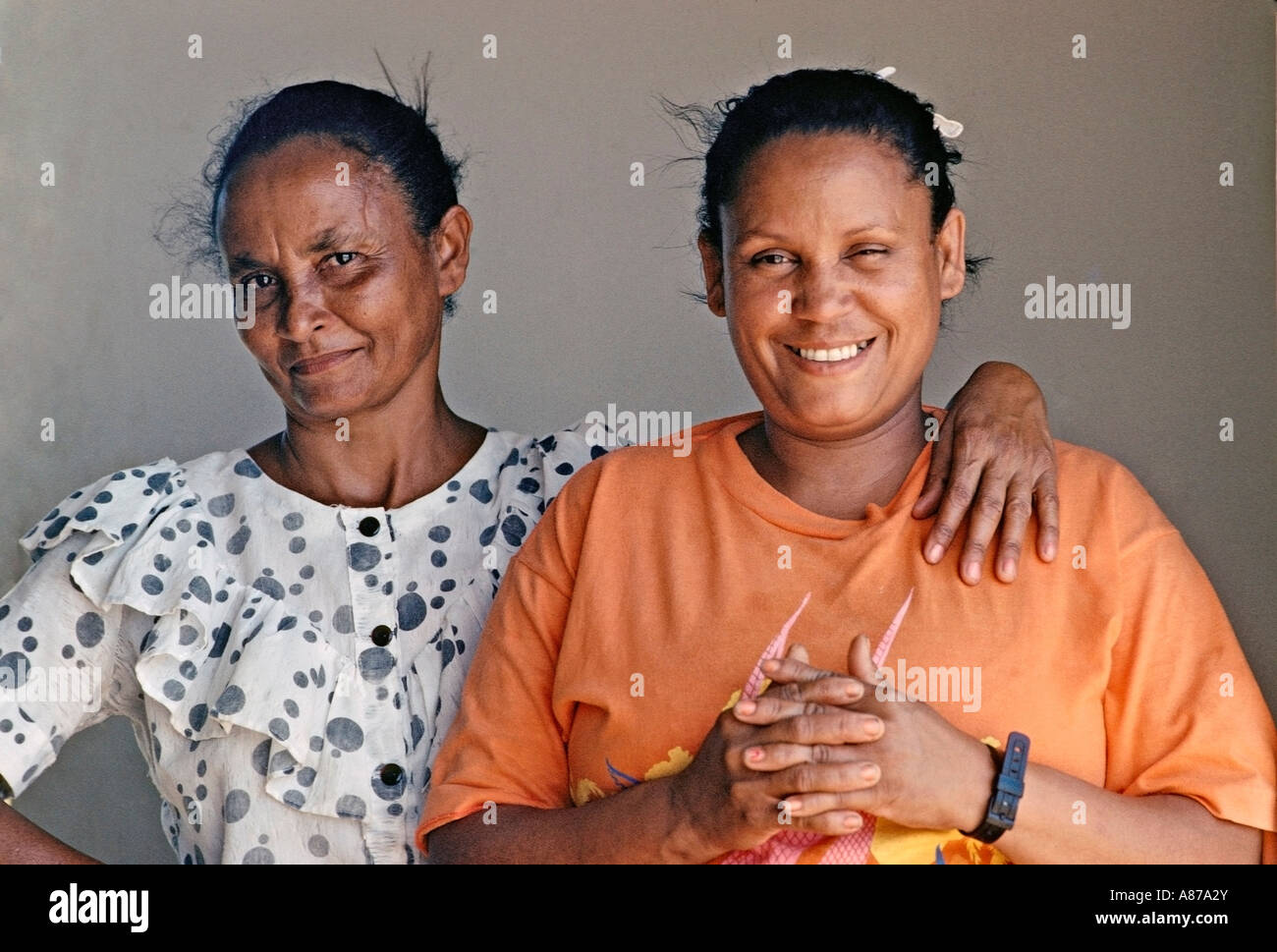 Portrait of two Dominican women in El Castillo Dominican Republic Stock ...